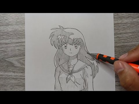 How to draw Kagome || Inuyasha || sketch || easy step by step - YouTube