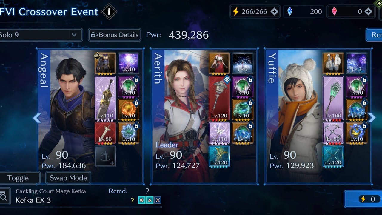 FF7 Ever Crisis-I didn't think I could beat Kefka EX3 with this weapon/Angeal solo magic thunder ...