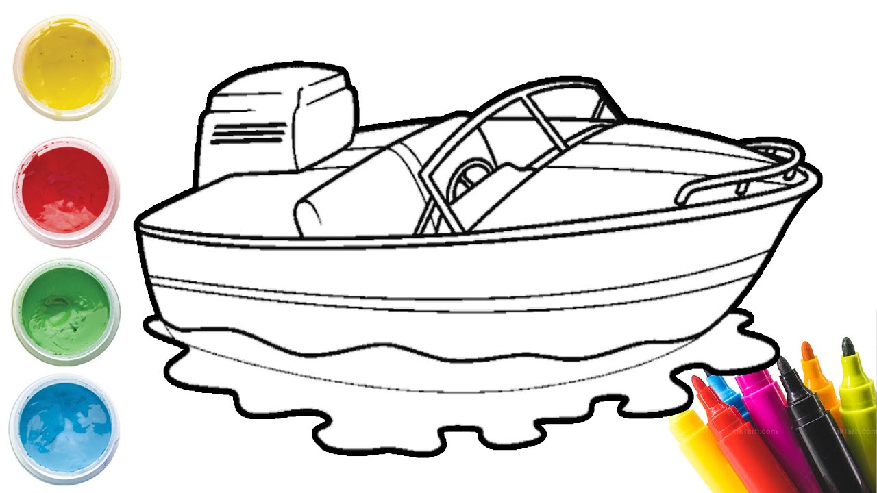 HOW TO DRAW A Motorboat EASY | STEP BY STEP | DRAWING AND COLORING ...
