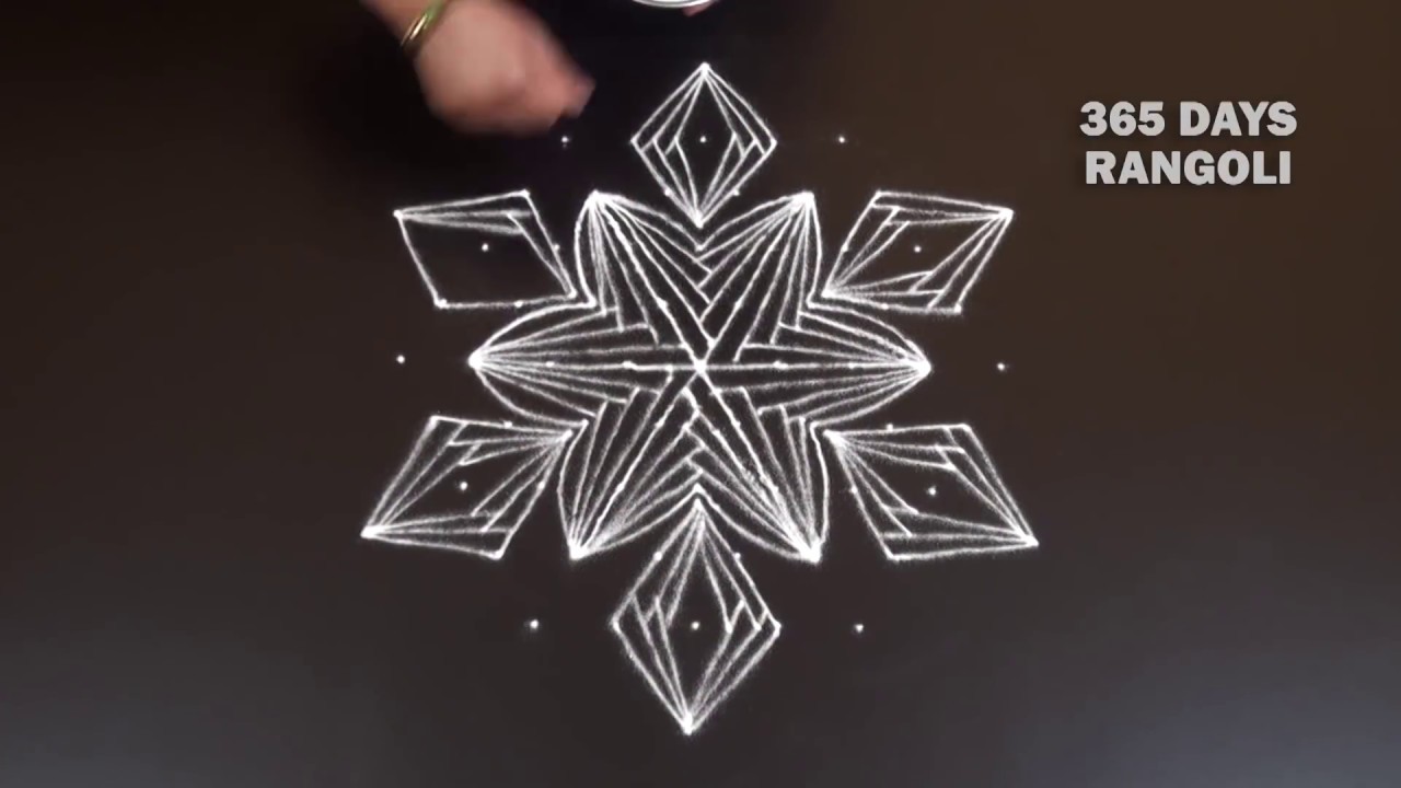 Simple and easy creative rangoli design with dots*9 dots kolam*Daily ...