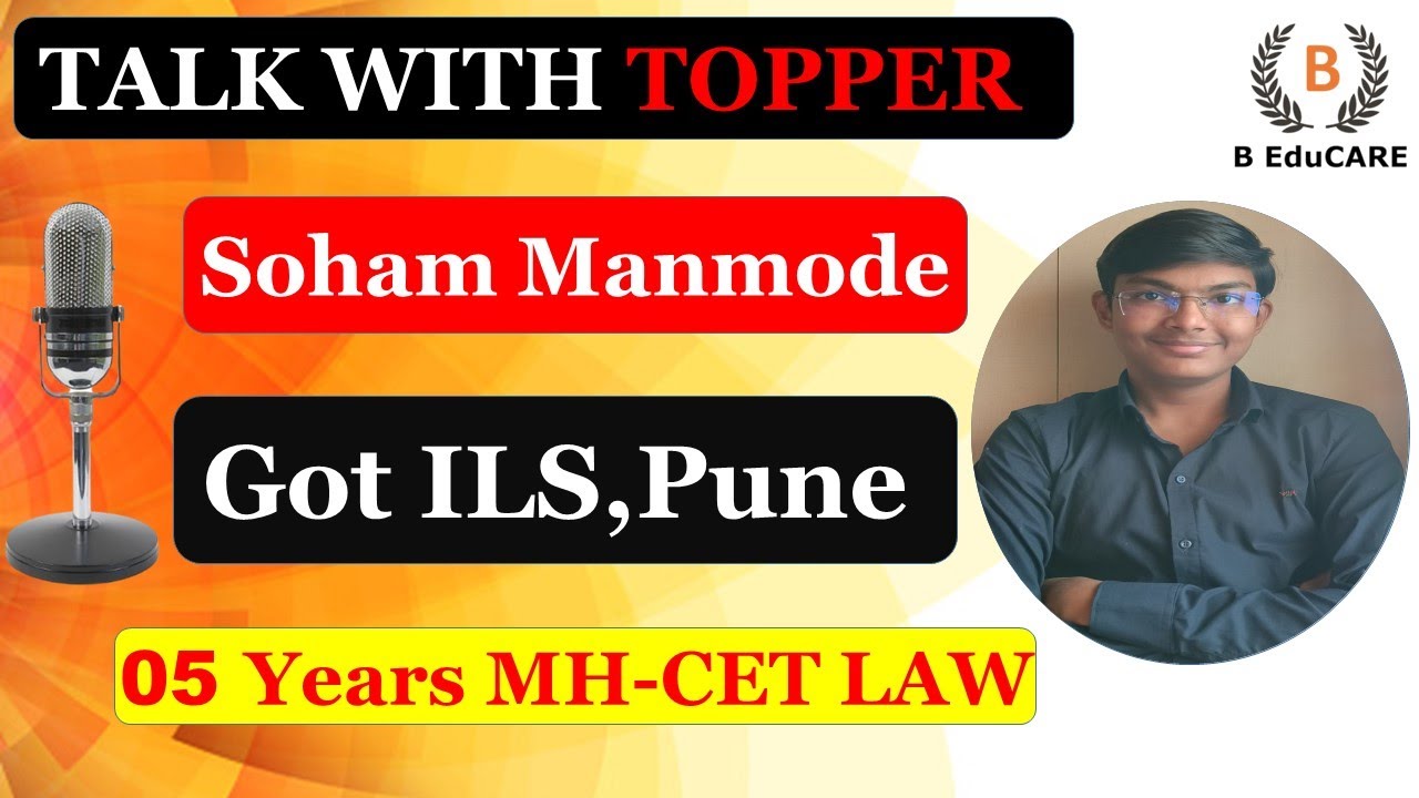Talk with CET Topper - Soham Manmode | 5 Year Maharashtra LAW #CET 2022 ...