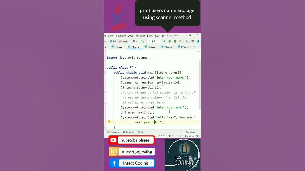 Print Users Name And Age Getting User Input In Java Scanner Class 