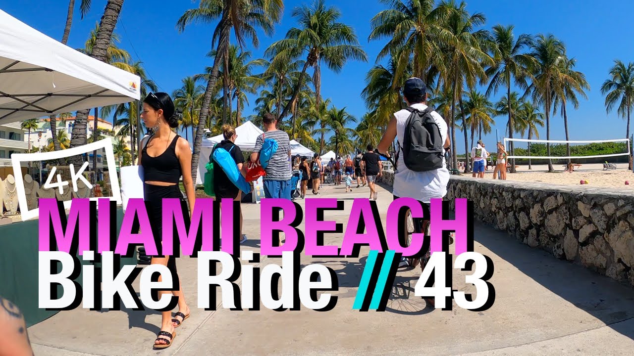 Another sunny day in Miami Beach, let's ride! 🚲 // 4K bike ride tour 43 ...
