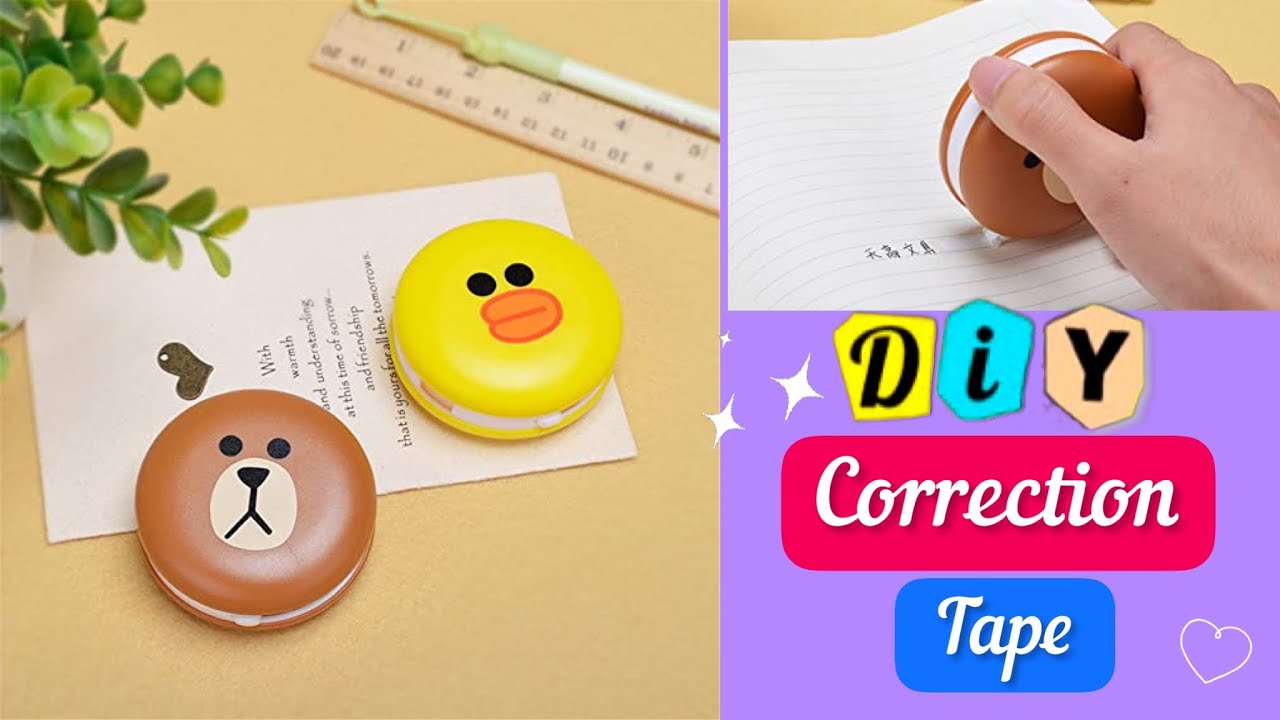 How to make correction tape at home / Paper Craft / DIY School Supplies ...
