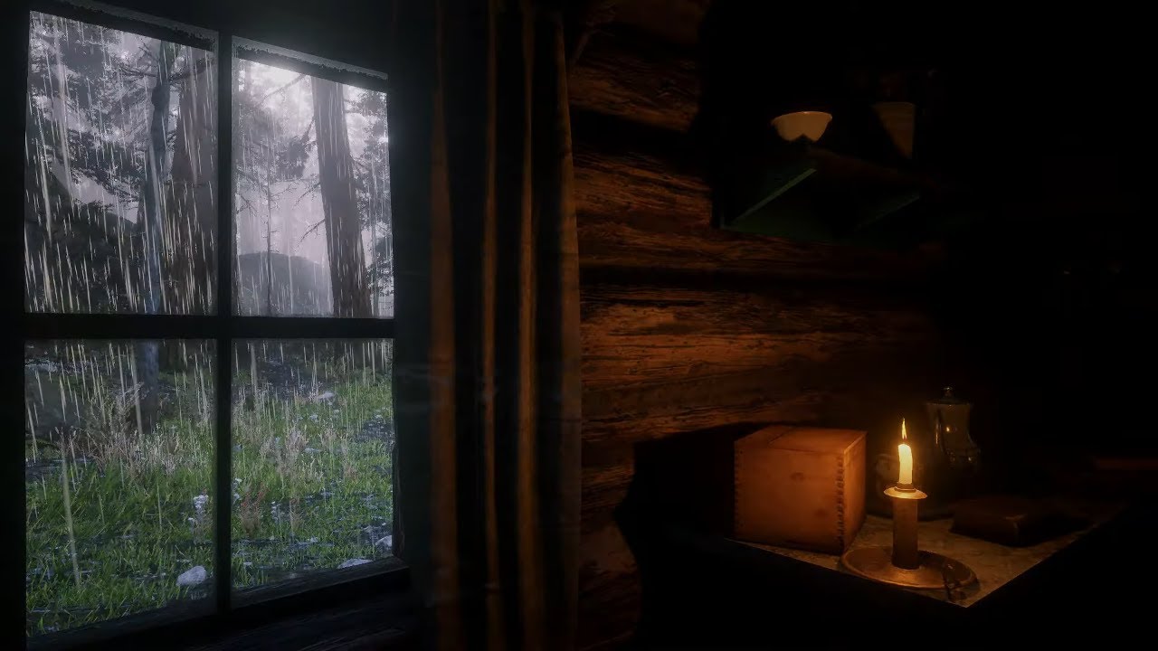 Looking Out The Window At Heavy Rain In The Forest | RDR2 ASMR - YouTube