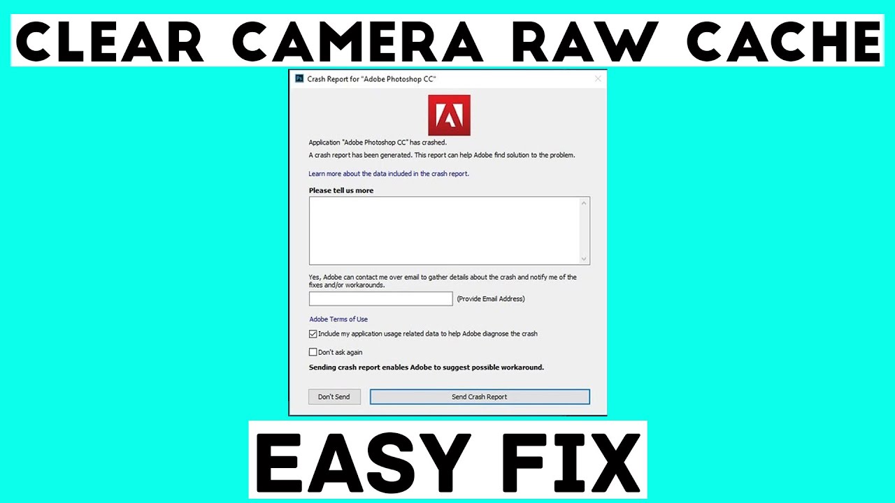 How to clear camera raw cache in Photoshop - YouTube