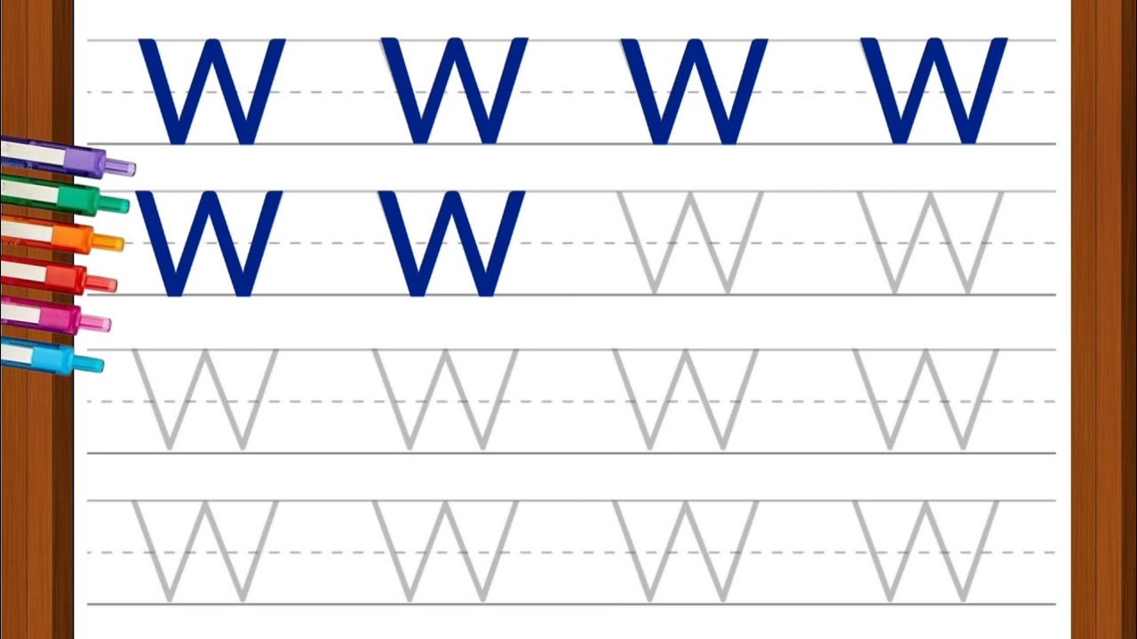 write the letter W, letter W practice, W writing, W,W,W, identification ...