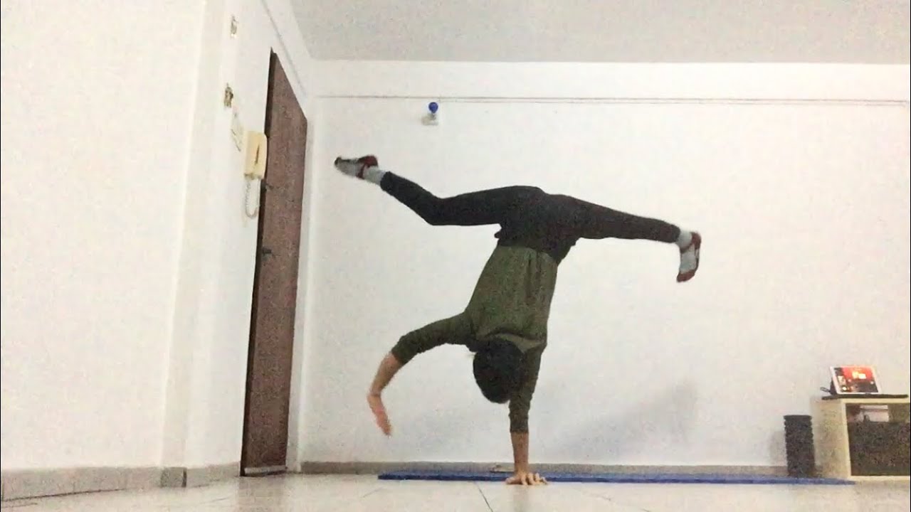 One arm handstand - straddle walk - YouTube