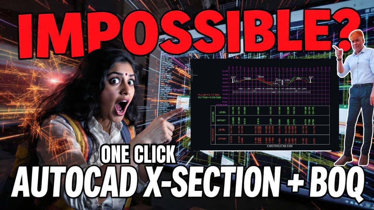 In JUST One Click Generate All Cross-Sections in AutoCAD & Bill of ...
