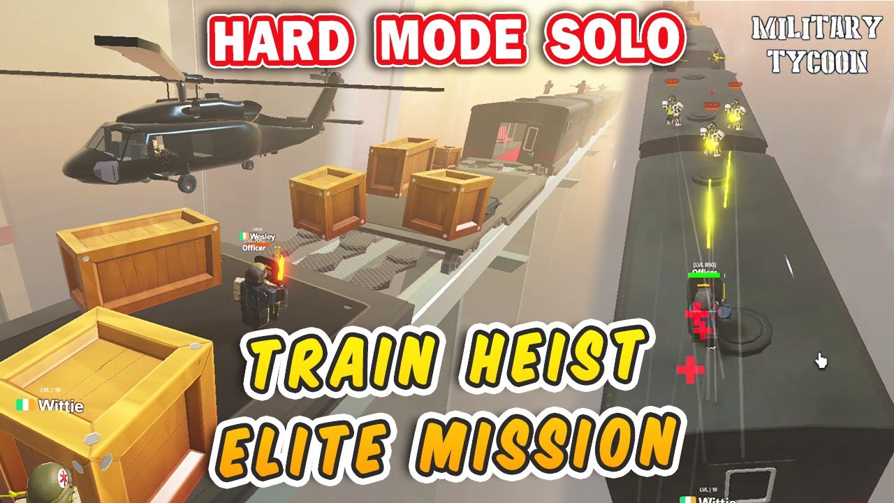 Complete 🚞 TRAIN HEIST Elite Mission HARD MODE SOLO in Military Tycoon ...