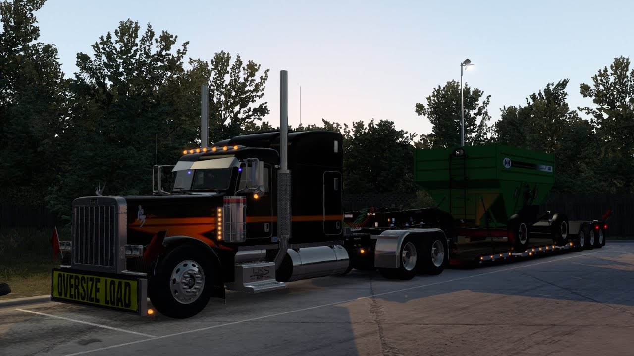 American Truck Simulator Rollin Peterbilt 389, Pinga Fontaine lowboy ...