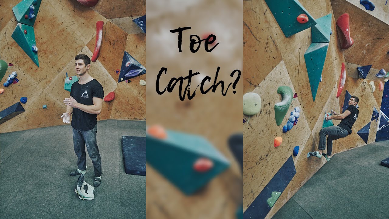 Hard jump with a toe catch - YouTube