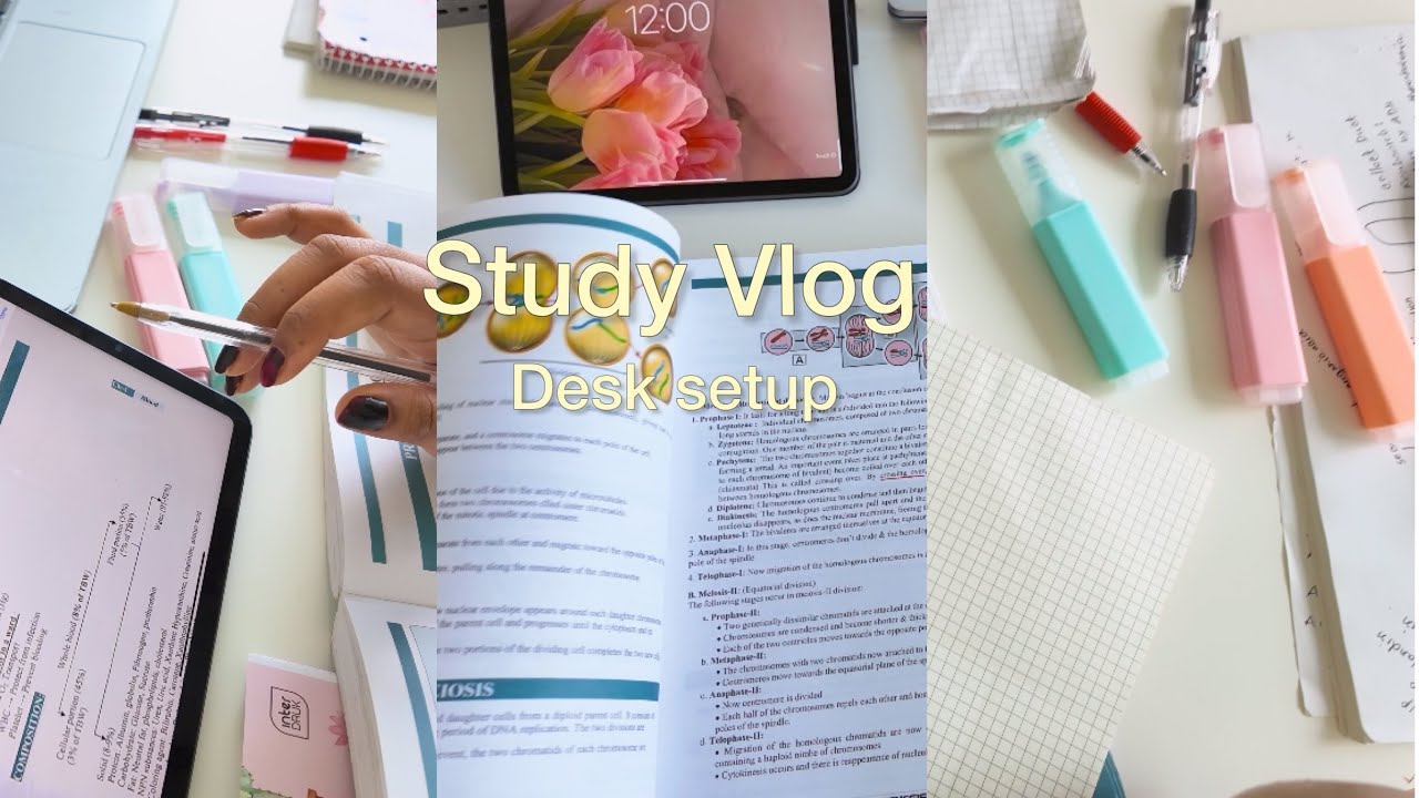 Study Vlog : desk setup and study | Medical Student productive study ...