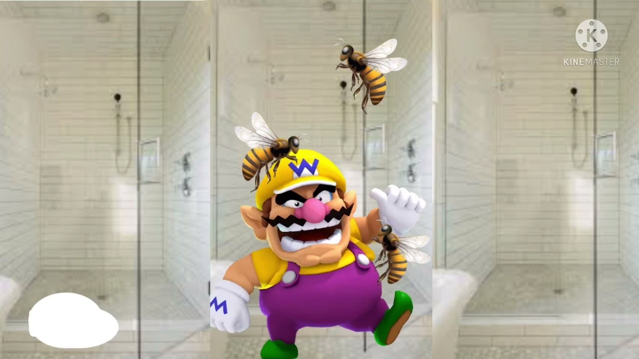 Wario dies after giant bees attack him while having a shower. - YouTube