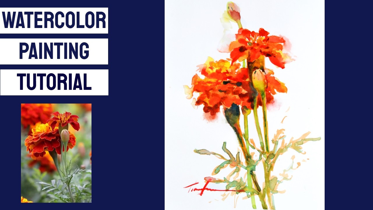 WATERCOLOR TUTORIAL - How to Paint FLOWERS - YouTube