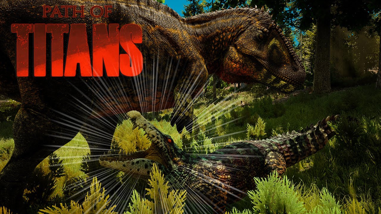 Kaprosuchus Takes The Fights On Land! -Path of Titans Gameplay- - YouTube