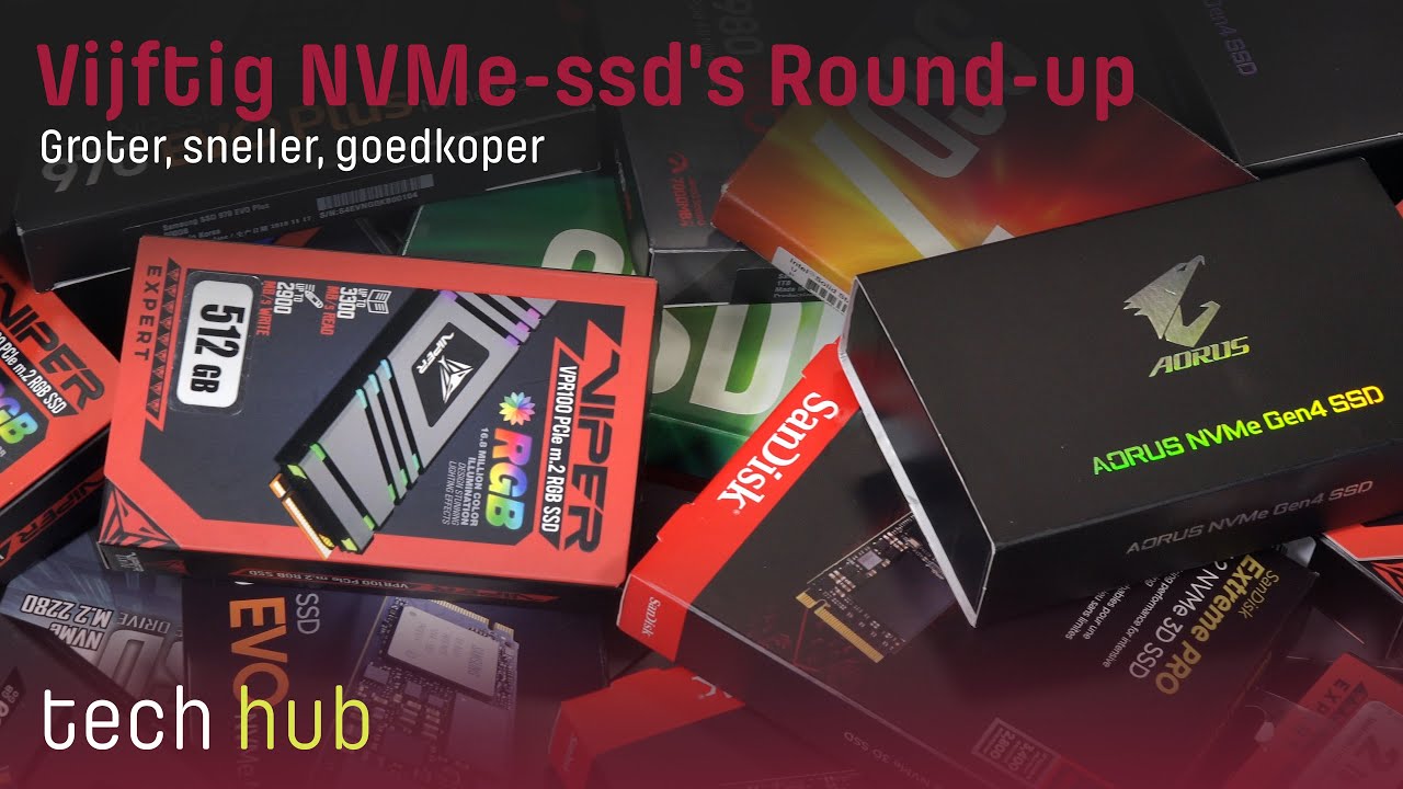 Vijftig NVMe-ssd's Round-up - Groter, sneller, goedkoper - YouTube
