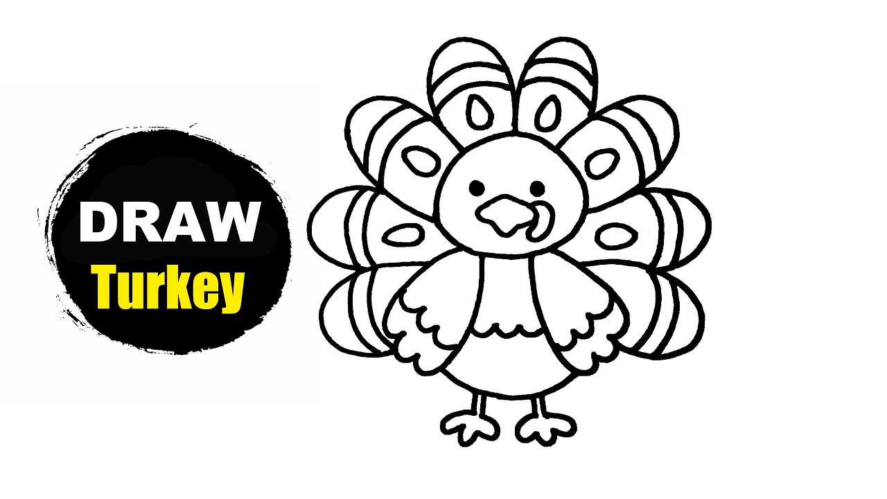 How To Draw A Turkey 🦃 Draw A Turkey Easy 🎨 Easy Step-by-step Guide ...