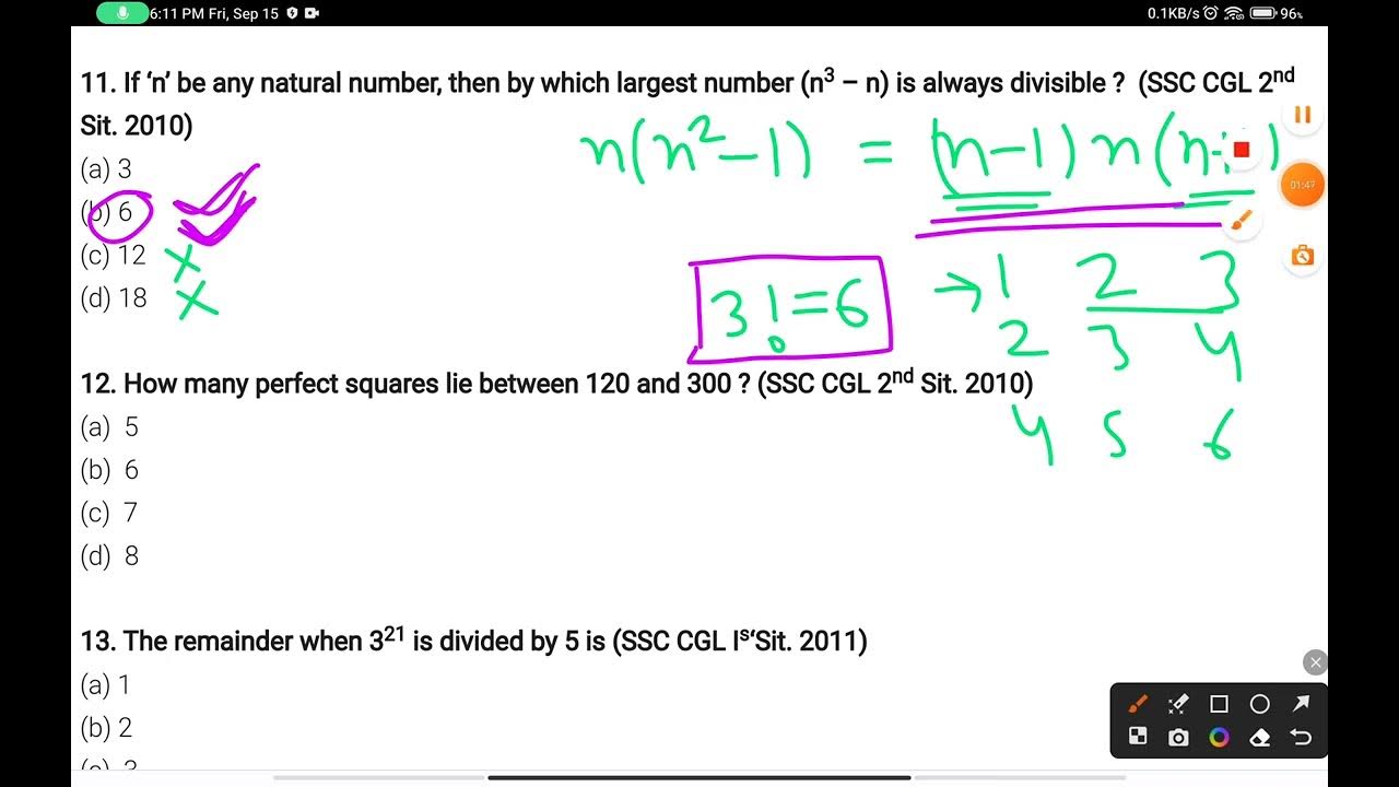 If n be any natural number then by which largest number n^3-n is always ...