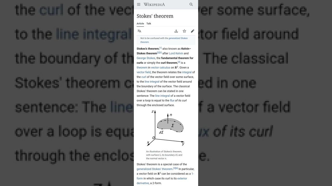 Stokes' theorem 0. (Wikipédia) - YouTube