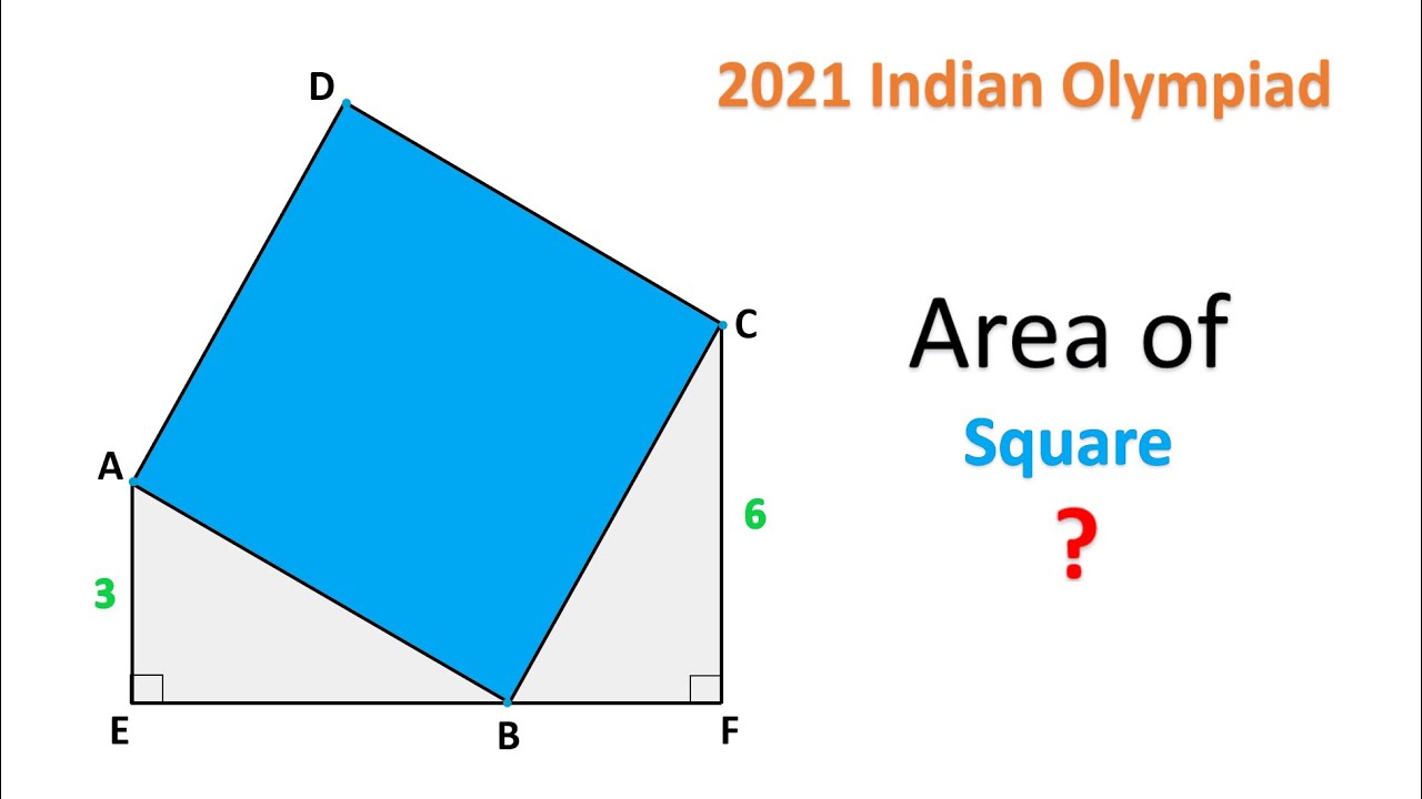 Find Area of Blue Square. SAT || ACT || IMO CBSE Math Class 9 &10 ...