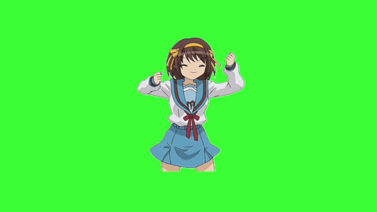 ️GREEN SCREEN EFFECTS: Kawai Anime School Girl - Suzumiya Haruhi - YouTube