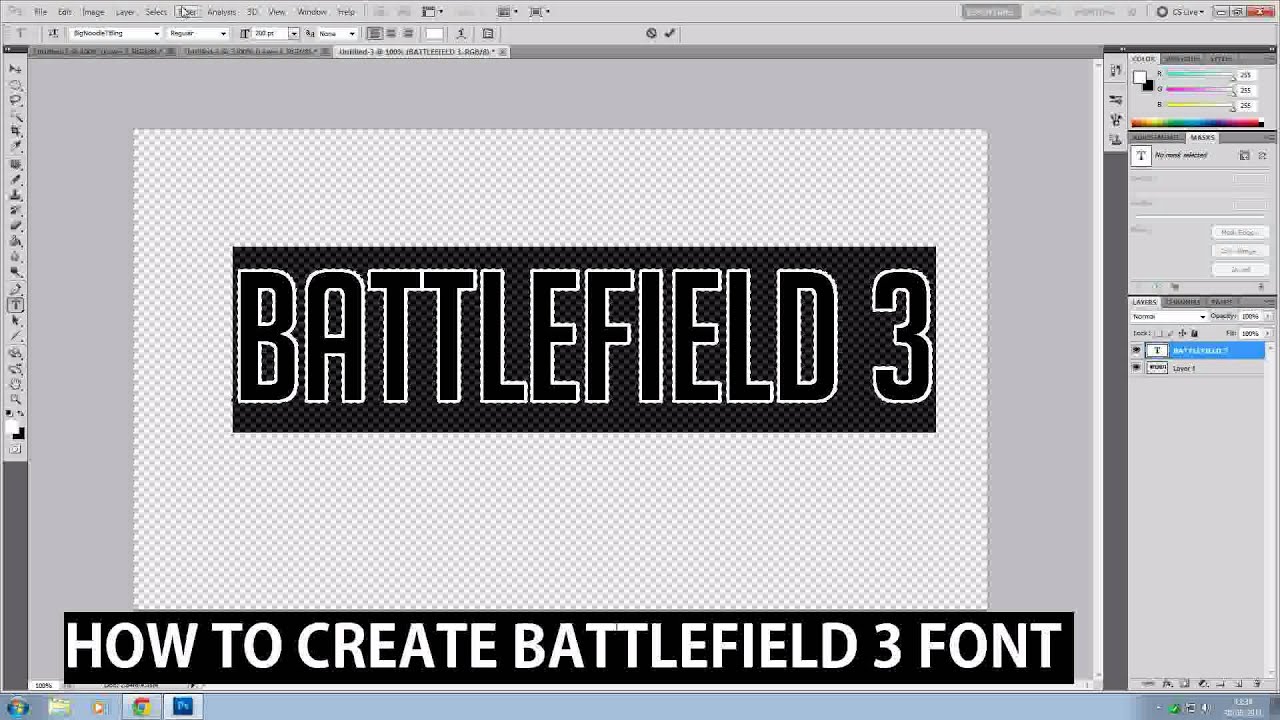 HOW TO CREATE THE BATTLEFIELD 3 FONT IN PHOTOSHOP - YouTube
