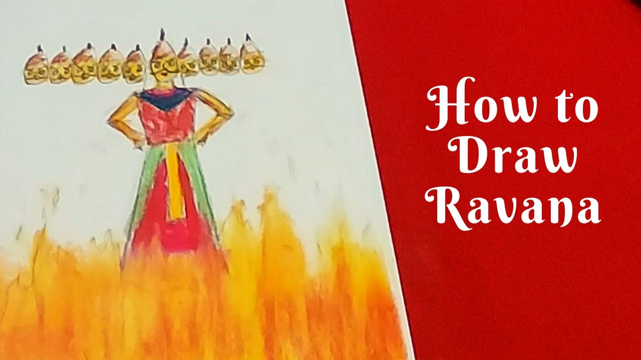 How to Draw Ravana - step by step | Dussehra Drawing | Indu's Kitchen ...