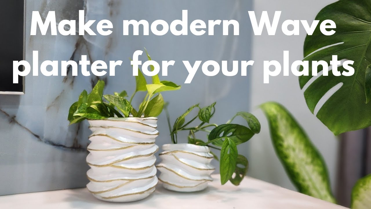 Make Modern wave planter using plastic container - YouTube