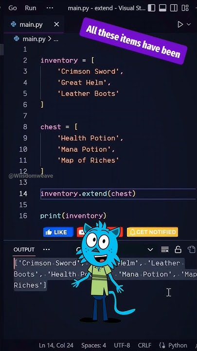 "Extend function" the Forgotten function Python #python #function #shorts #trending #coding #yt ...