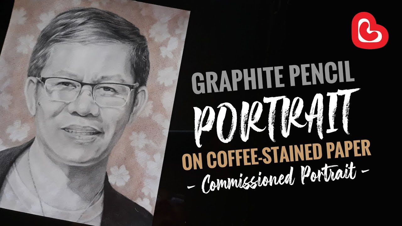 Drawing a Graphite Portrait on Coffee-Stained Paper || Commissioned ...