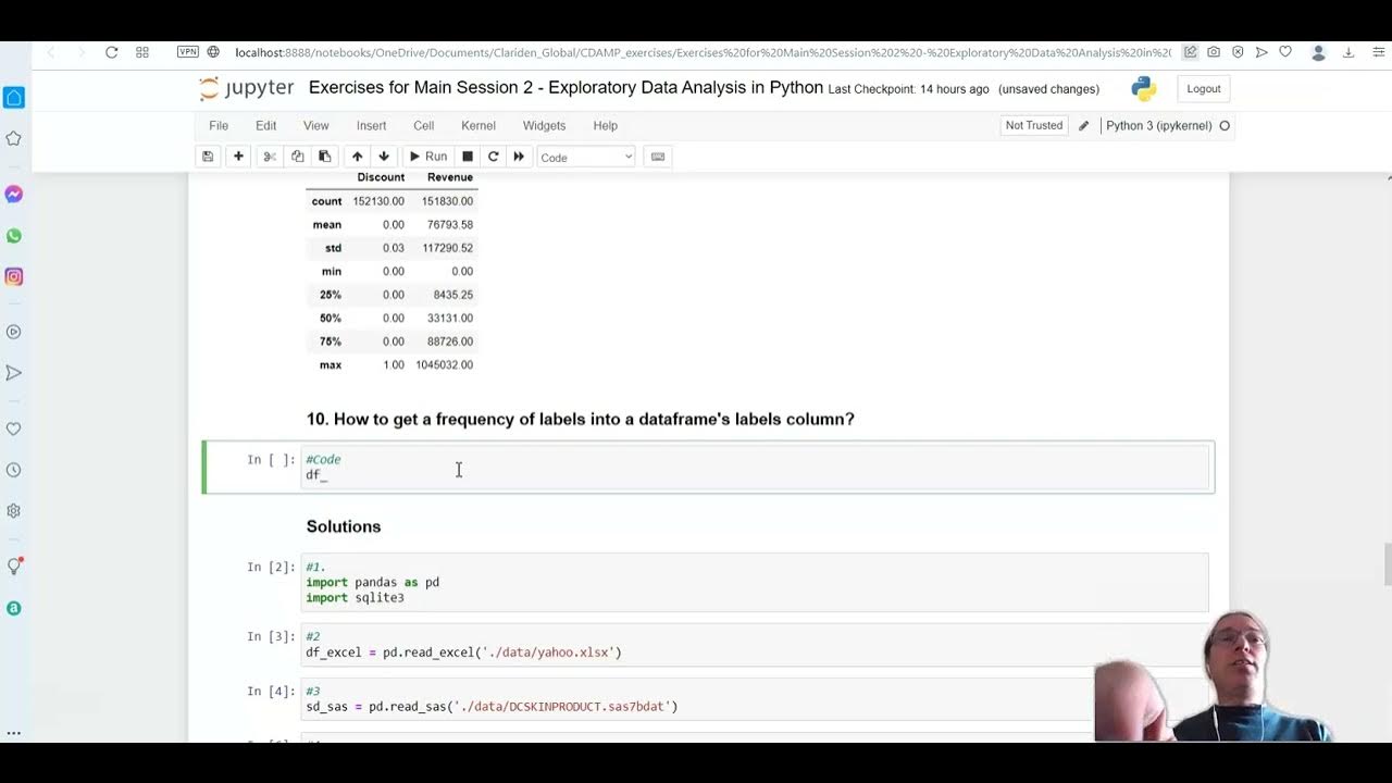 Data Analysis Using Python - Exercise Session 2 - part 2 - YouTube