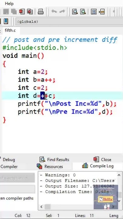 Difference Between Post Increment and Pre Increment in Language | C Language Tutorial | C ...
