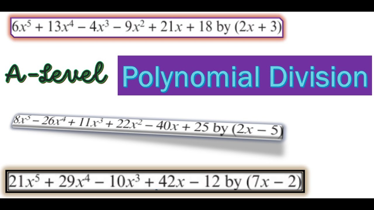 A Level Polynomial Division - YouTube