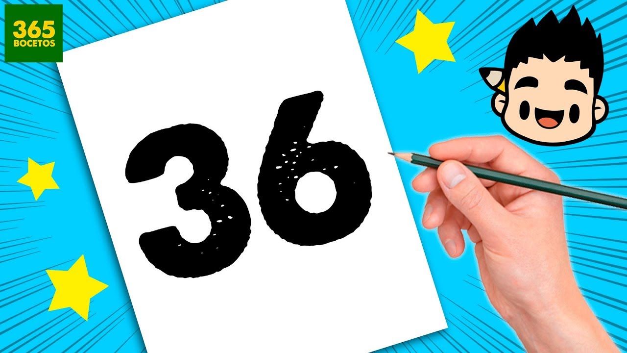 INCREIBLE TRUCO CON EL NUMERO 36 - DIBUJO UN PERSONAJE CON EL NUMERO 36 ...