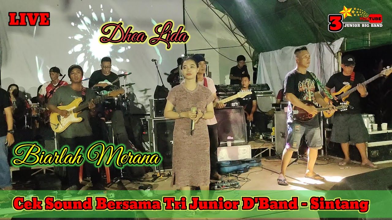 Biarlah Merana - Dhea Lida - Cek Sound Bersama Tri Junior D'Band - YouTube