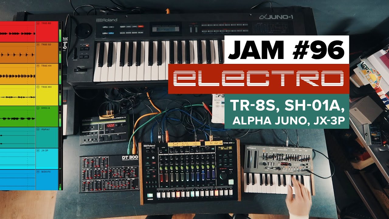 Jam 96 Electro on Roland TR-8S, SH-01A, Alpha Juno, JX-3P - YouTube