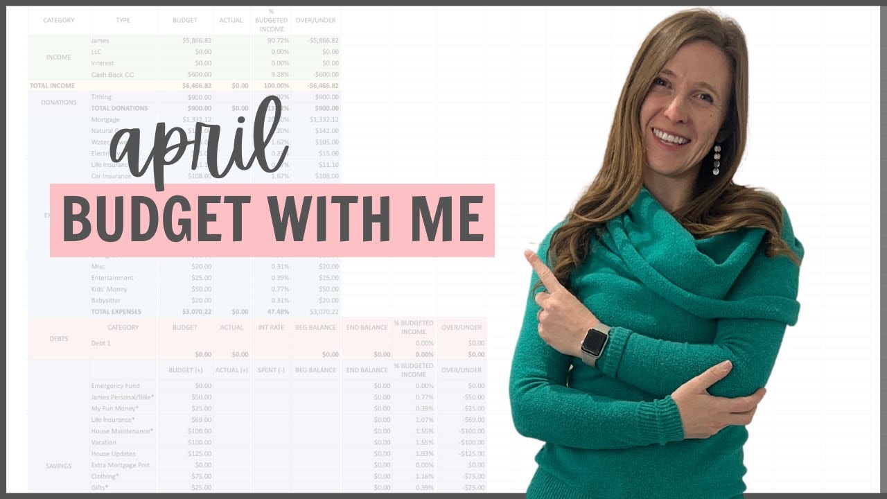 April Budget with Me // Monthly Household Budget - YouTube