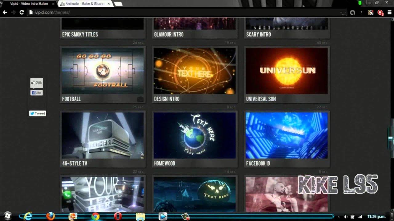 Como hacer intros / Paginas para hacer Intros - YouTube
