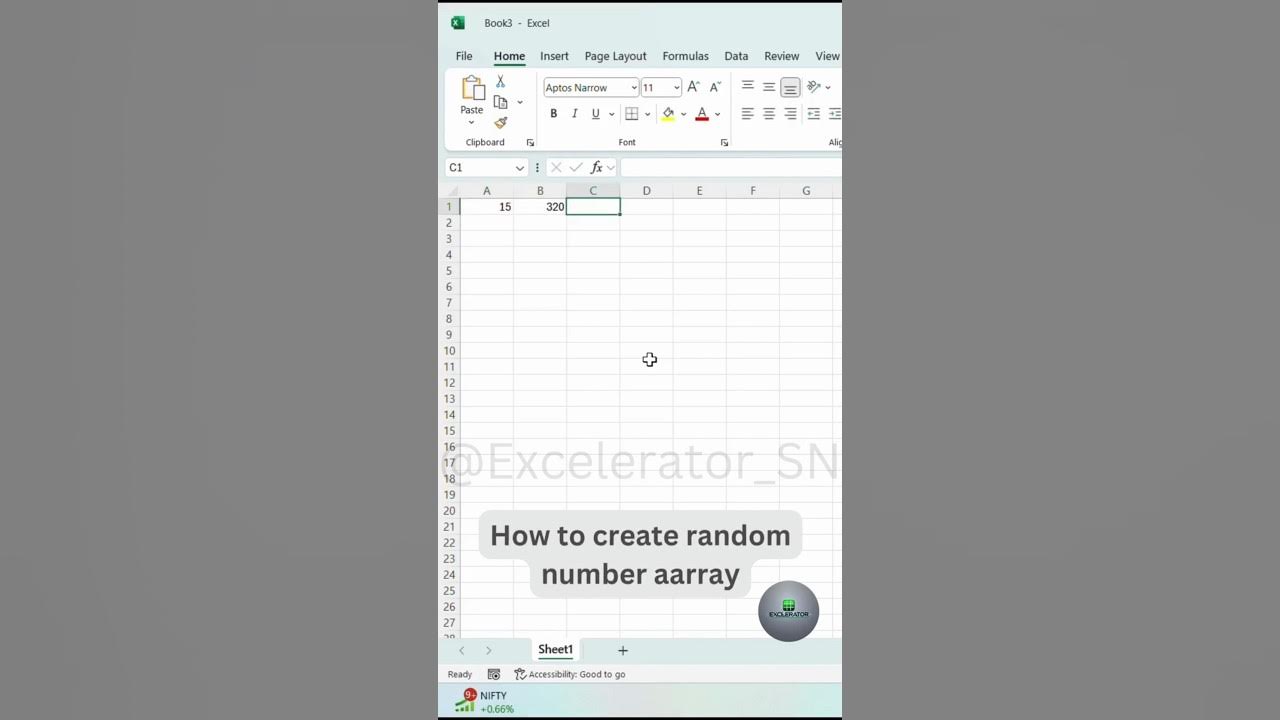 Create Random Numbers Array in Excel @EXCELERATOR_SN #short #shorts #excel #exceltips # ...