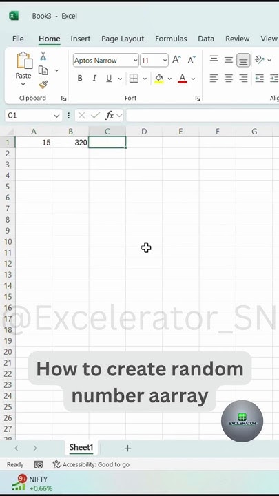 Create Random Numbers Array in Excel @EXCELERATOR_SN #short #shorts #excel #exceltips # ...