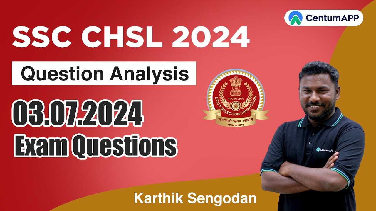 SSC CHSL 2024 - Question Analysis | 03.07.2024 SSC CHSL Question Paper ...