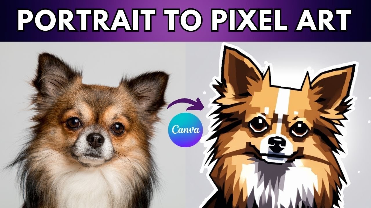 How to make pixel art portrait photo editing in canva | tutorial by DLC ...