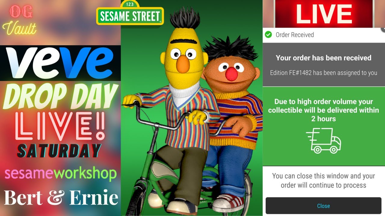 VeVe Drop Day LIVE - SESAME STREET Bert & Ernie FA Digital Collectibles ...