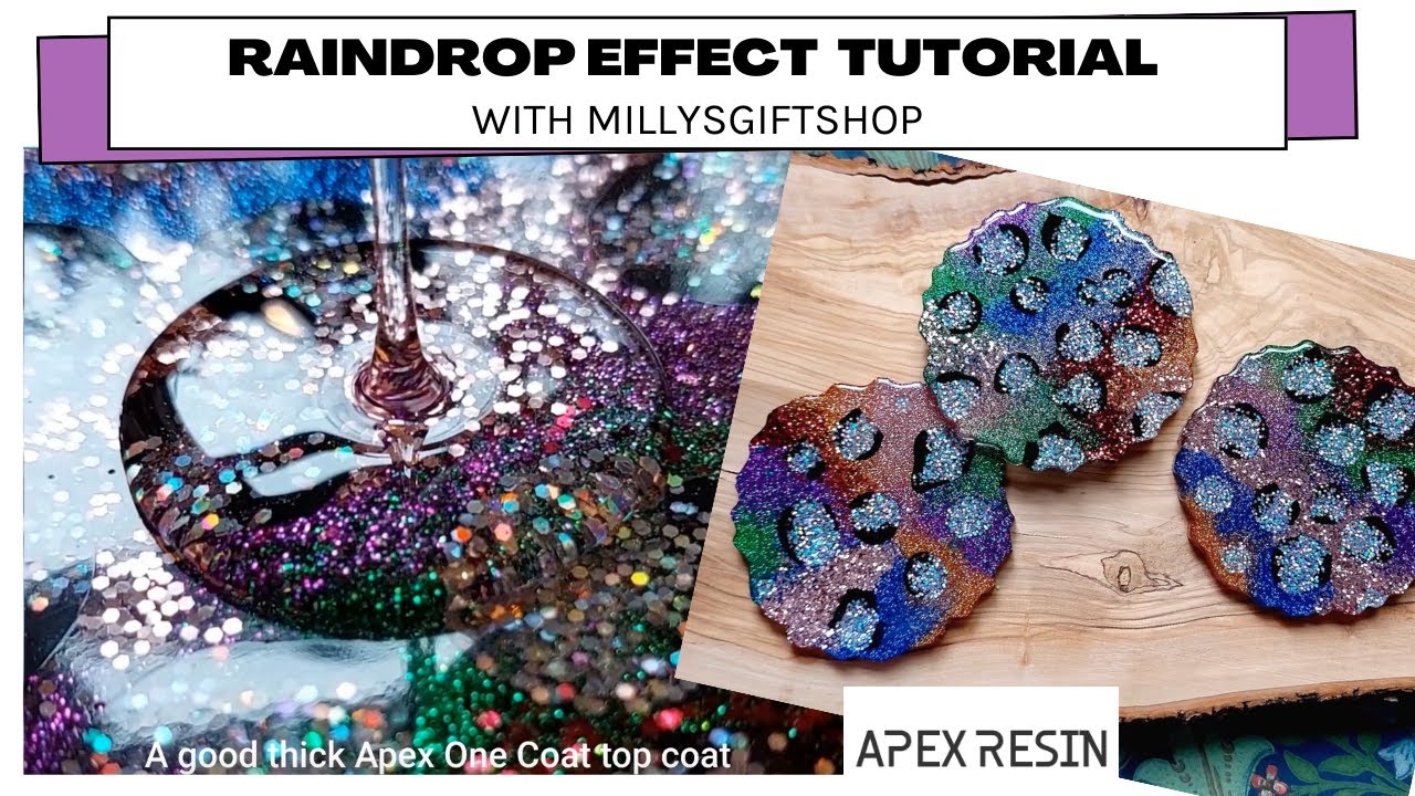 Raindrop Effect Resin Art TUTORIAL Glitter Resin Coasters #raindropseffect - YouTube