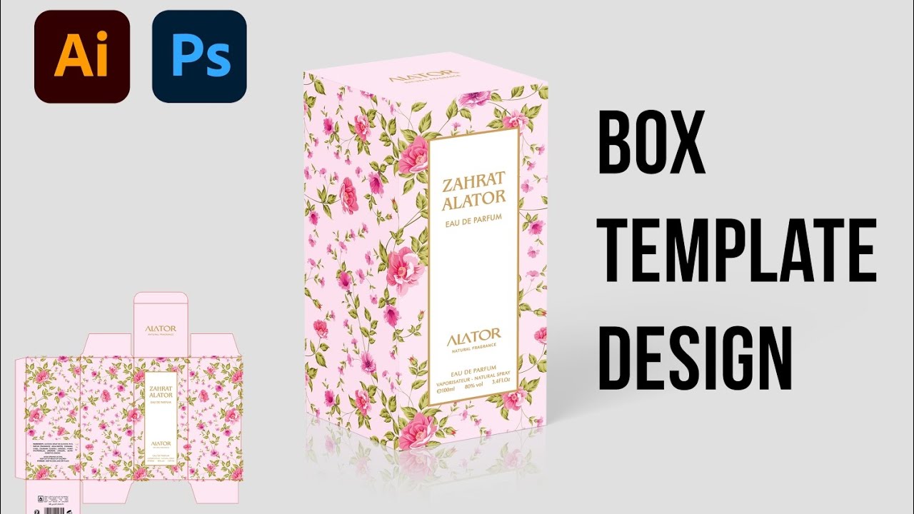 How to Box Template Design in Illustrator || Packaging design tutorials ...