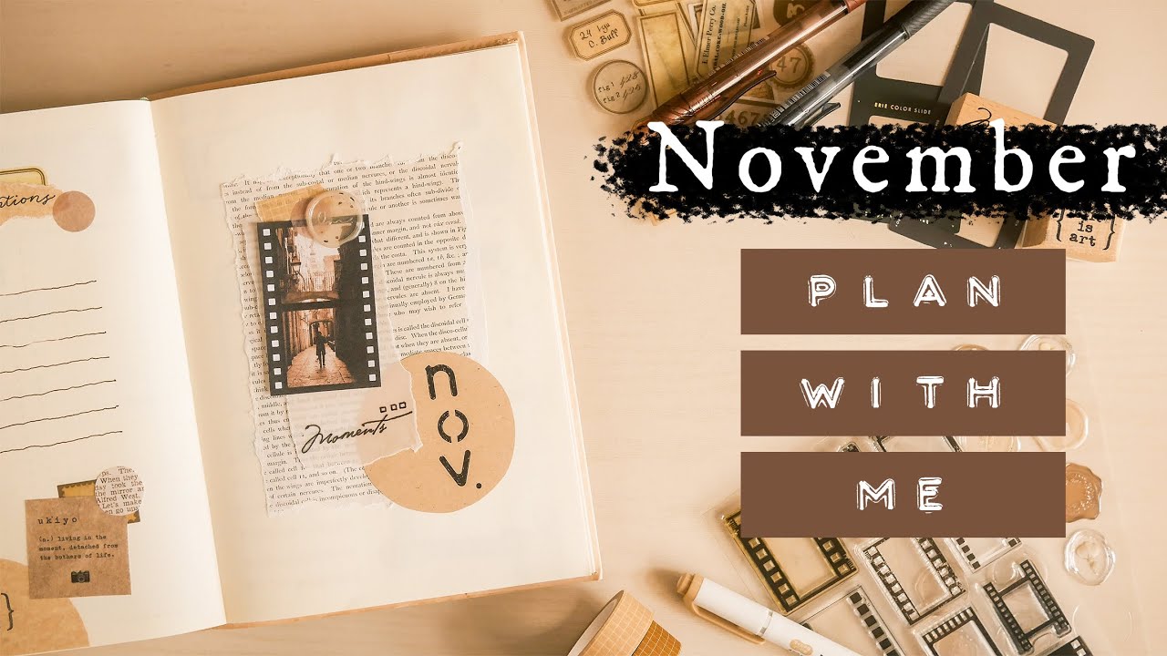 November Bullet Journal Setup | Vintage Film Theme (Free Printable ...