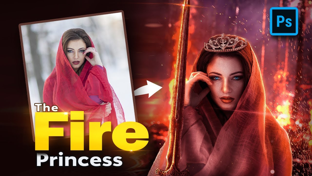The Fire Princess- Photoshop Manipulation| Tutorial | Speed Art - YouTube