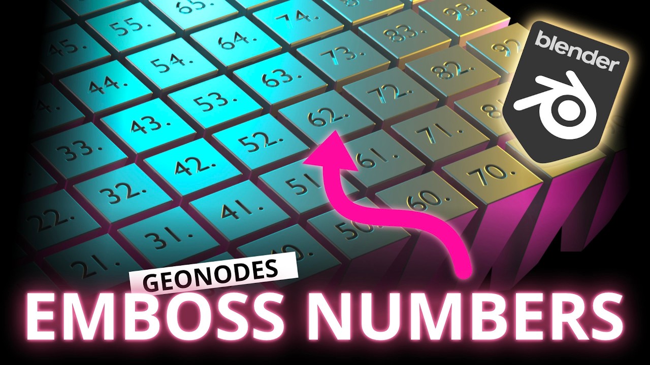 Emboss Numbers - Geometry Nodes Blender Tutorial - YouTube