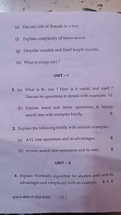 MDU BCA sem 4 ||Question paper 2022 ||Data Structures - YouTube